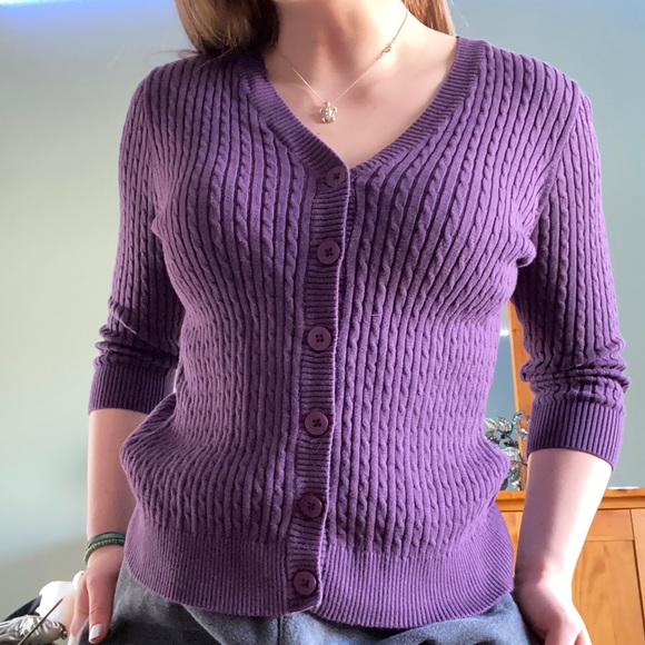 JEANNE PIERRE | Tops | Purple Y2k Cardigan | Poshmark